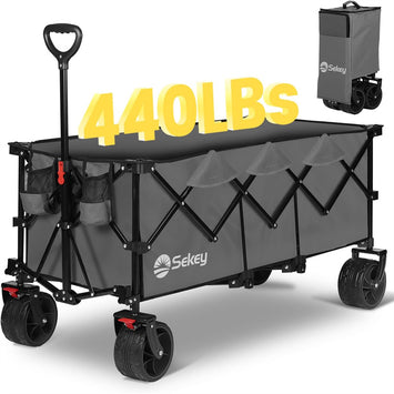 Sekey 250L Collapsible Wagon with Folding Table and Drink Holders, Fol