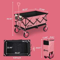 Sekey 200L Folding Festival Trolley with All-Terrain Wheels and Brake,