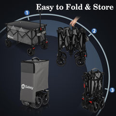 Sekey 200L Folding Festival Trolley with All-Terrain Extra Wide Wheels