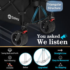 Sekey 200L Folding Festival Trolley with All-Terrain Extra Wide Wheels