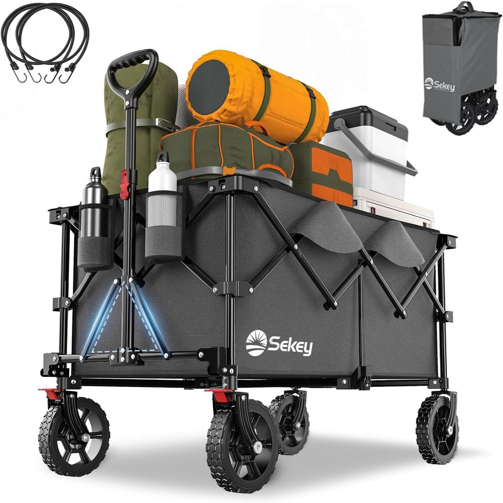 Sekey 200L Folding Festival Trolley with All-Terrain Wheels and Brake,