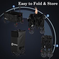 Sekey 200L Folding Festival Trolley with All-Terrain Wheels and Brake,