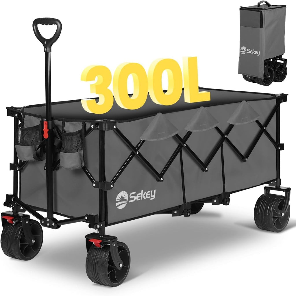 Sekey 300L Ultra-Large Folding Festival Trolley - All-Terrain Extra Wi