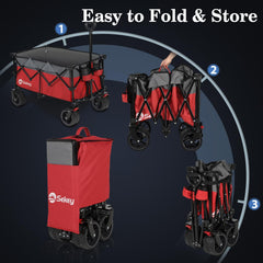 Sekey 200L Folding Festival Trolley with All-Terrain Extra Wide Wheels